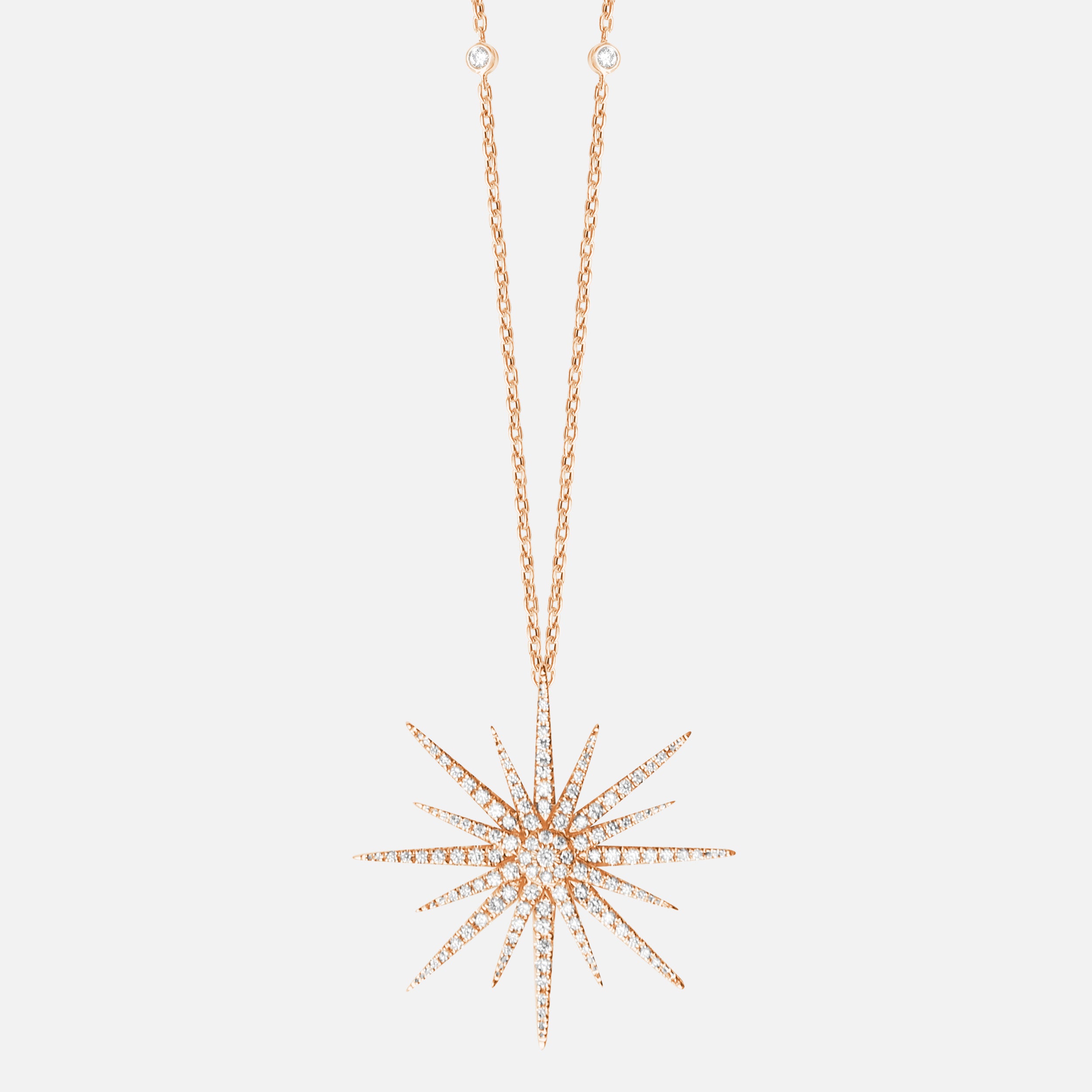 Soleil long necklace in gold and diamonds – Djula.fr