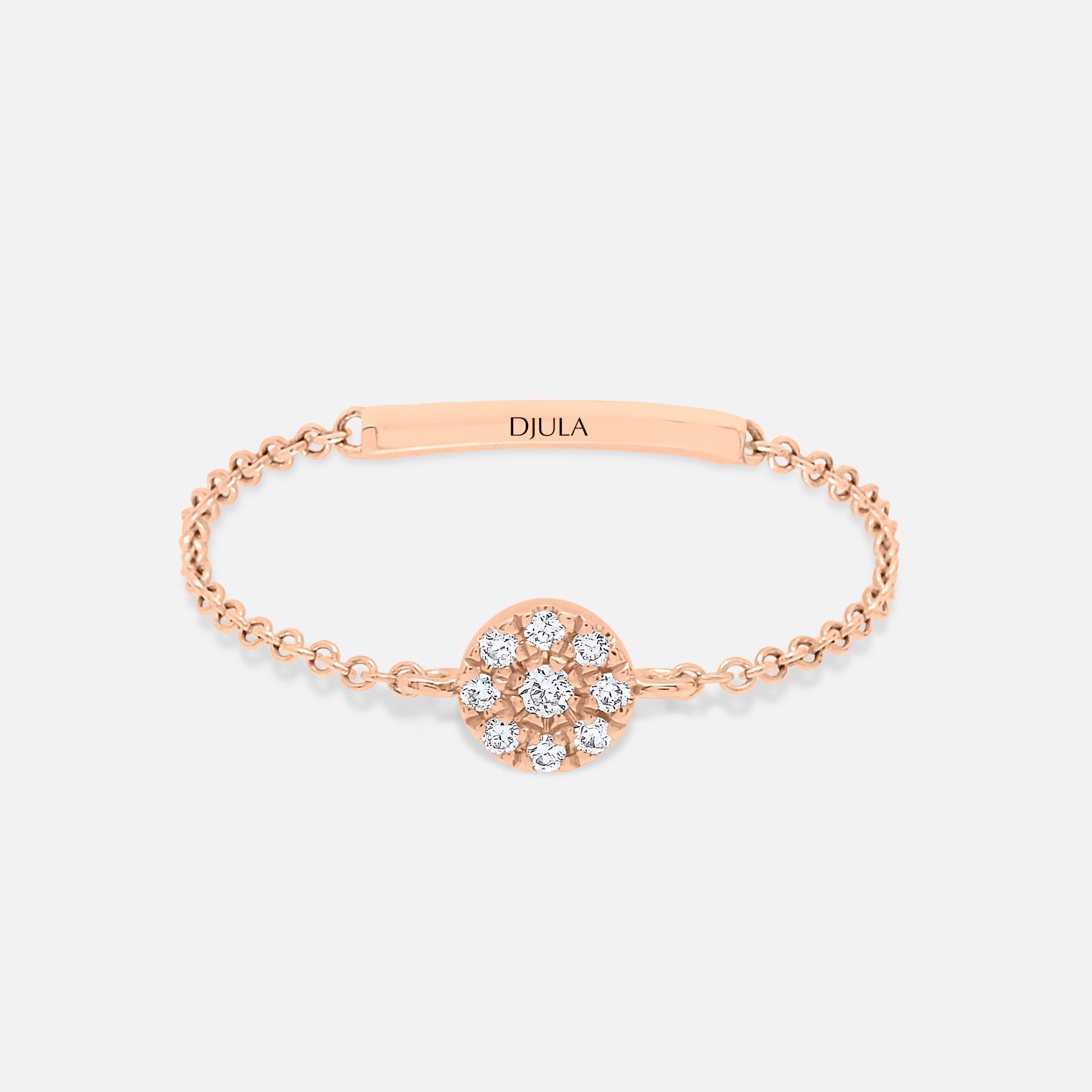 Bague Magic Touch chaîne cible en or et diamants – Djula.fr