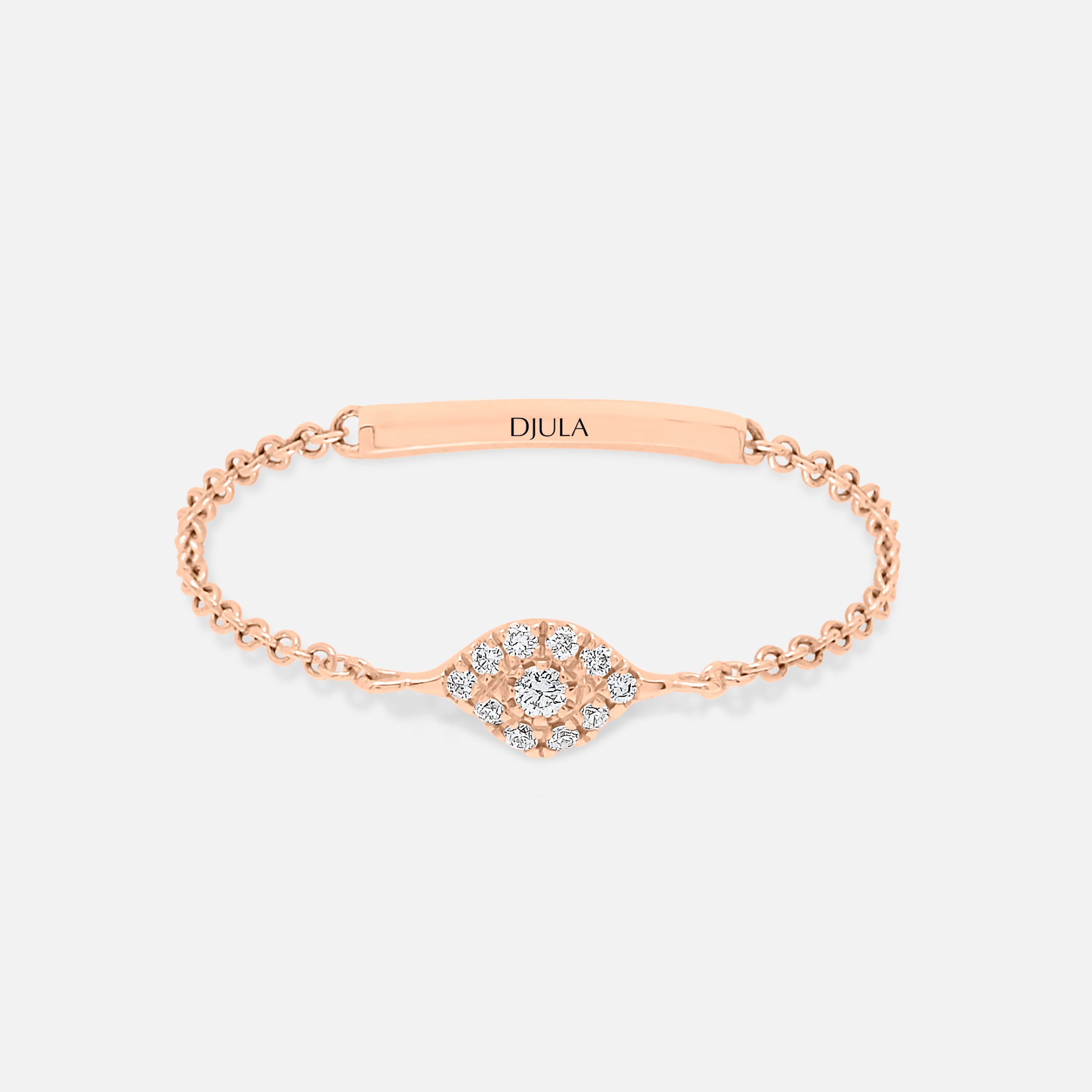 Magic Touch eye chain ring in gold and diamonds – Djula.fr