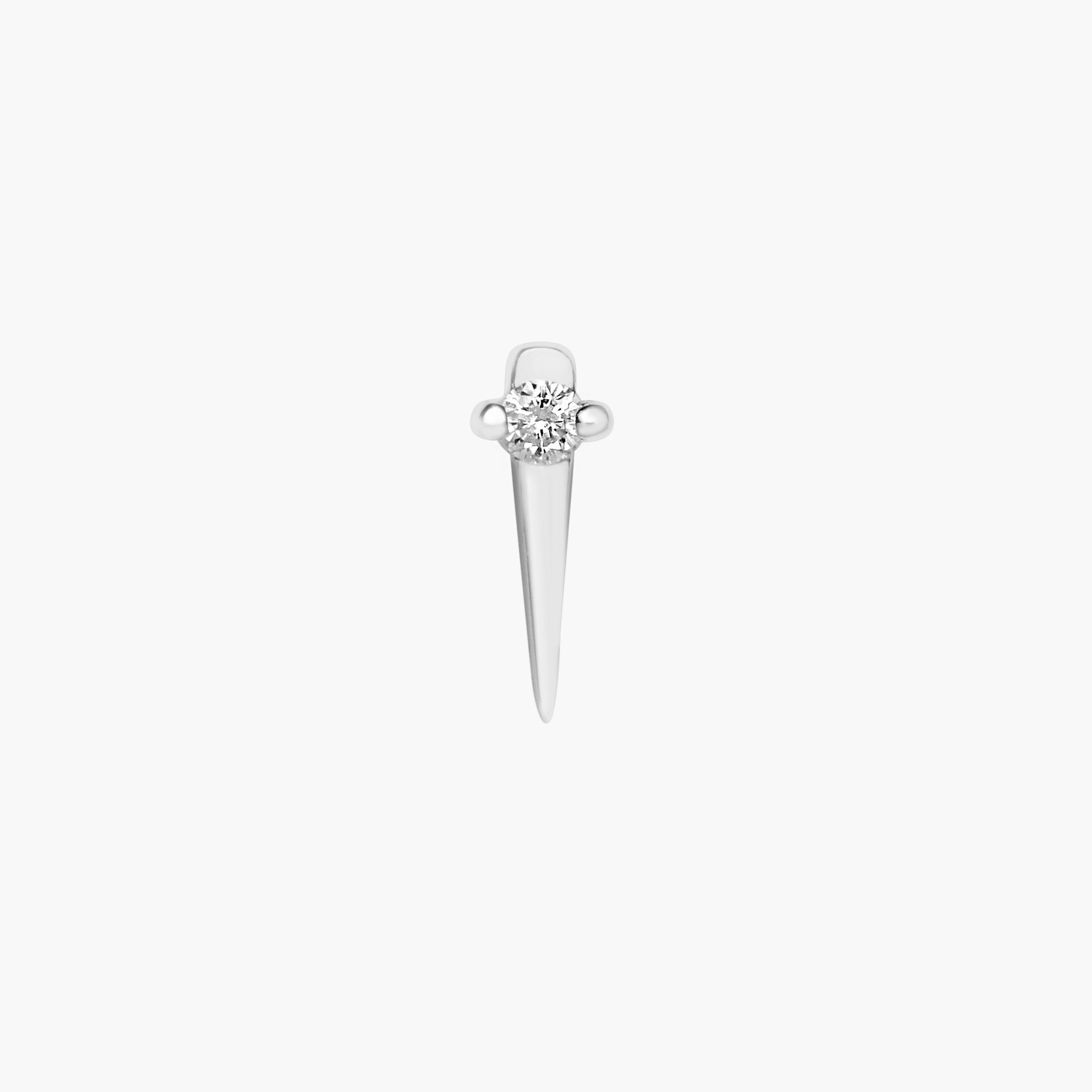 Gold and 1 diamond lance bar piercing – Djula.fr