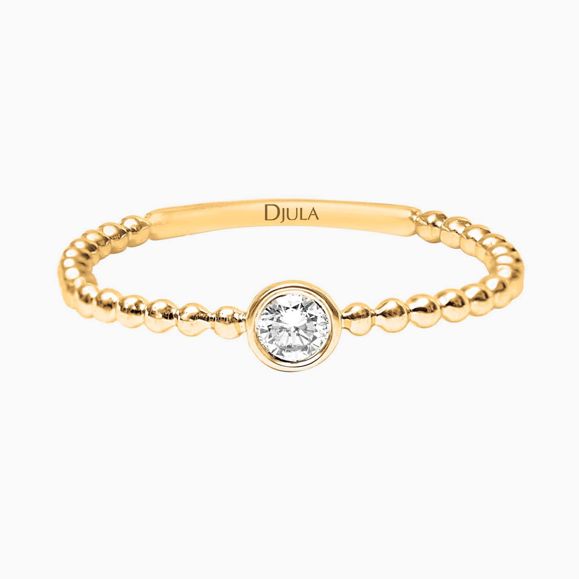 Mix and Match solitaire ring in gold and diamonds. – Djula.fr
