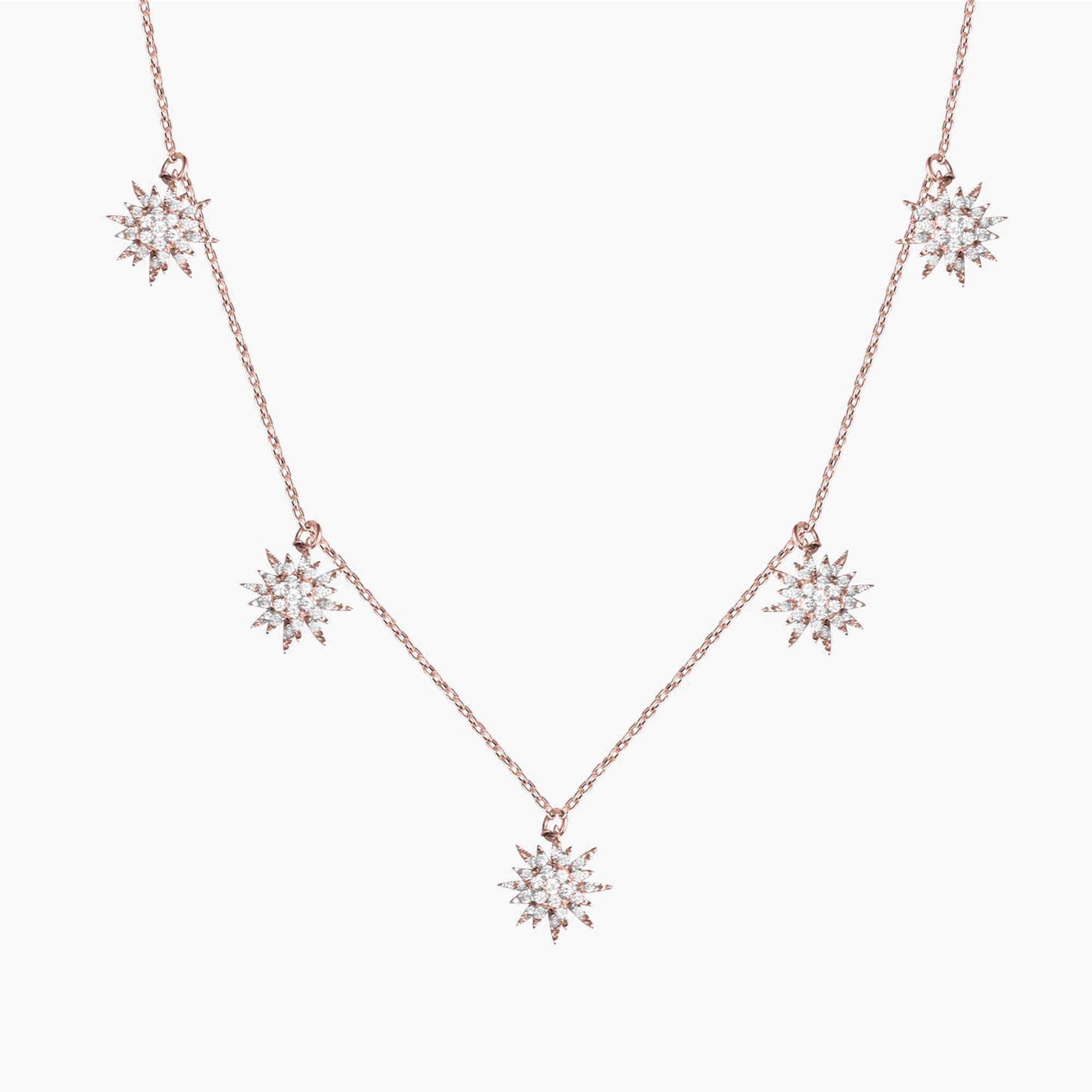Soleil large tassels necklace in gold and diamonds – Djula.fr