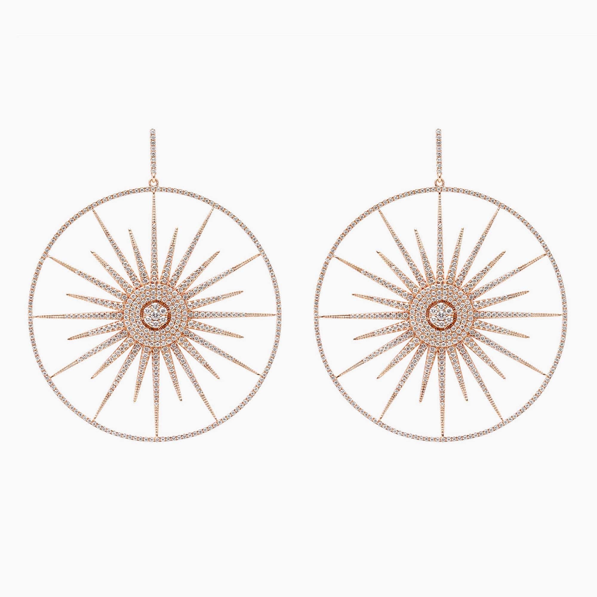 Soleil hoop earrings in gold and diamonds – Djula.fr