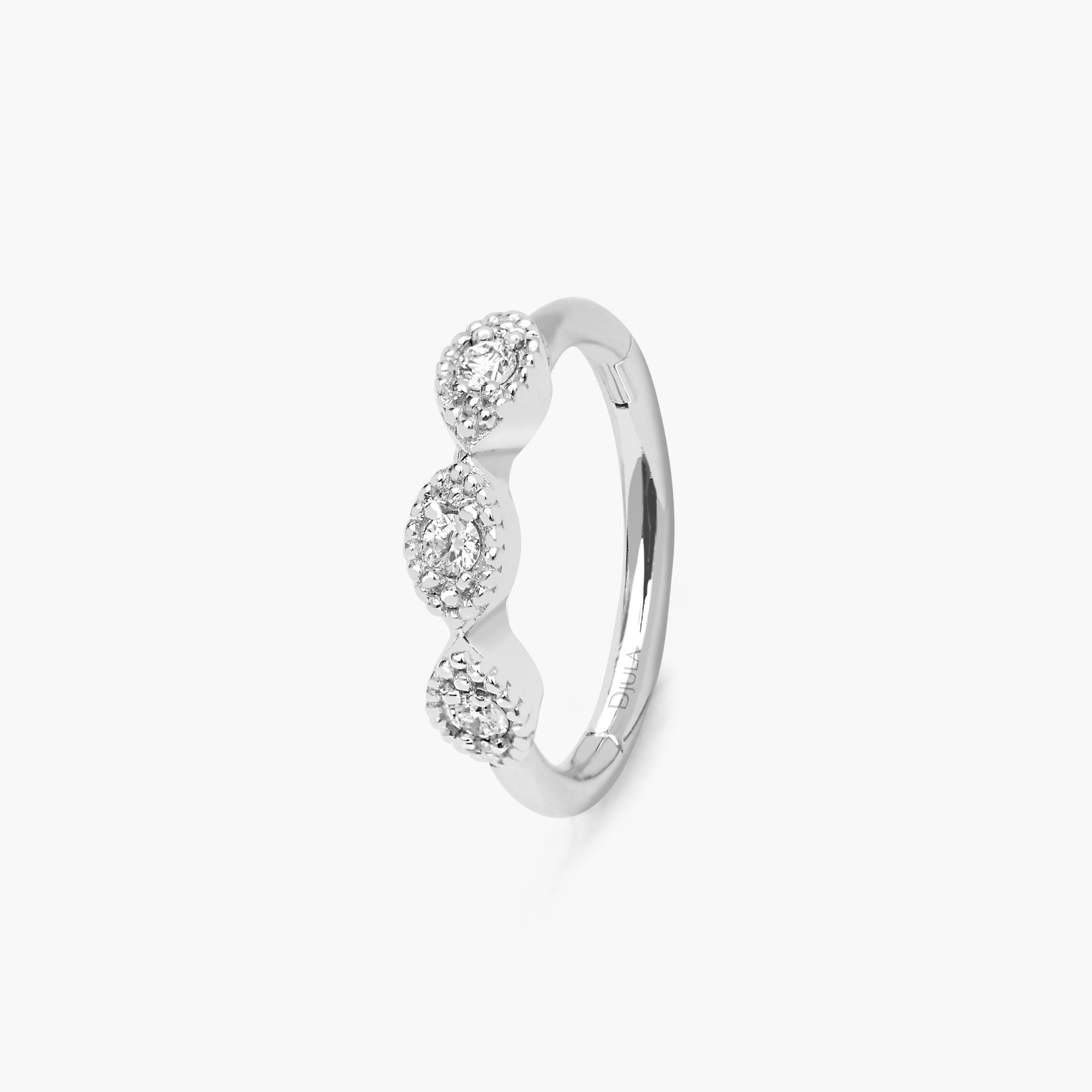 Triple Diamond Hoop Piercing 10mm – Djula.fr